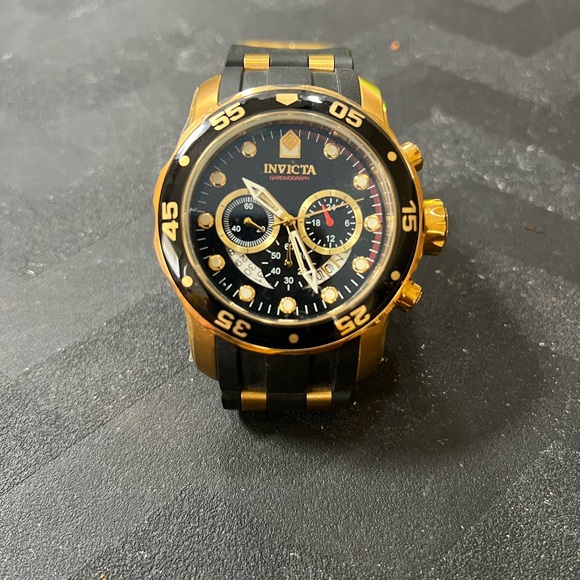 Invicta | Accessories | Invicta Black And Gold Prodiver Watch | Poshmark